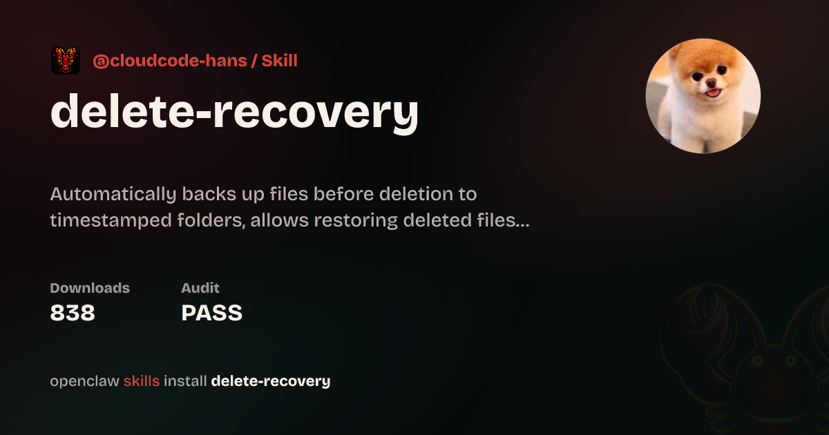 delete-recovery — ClawHub