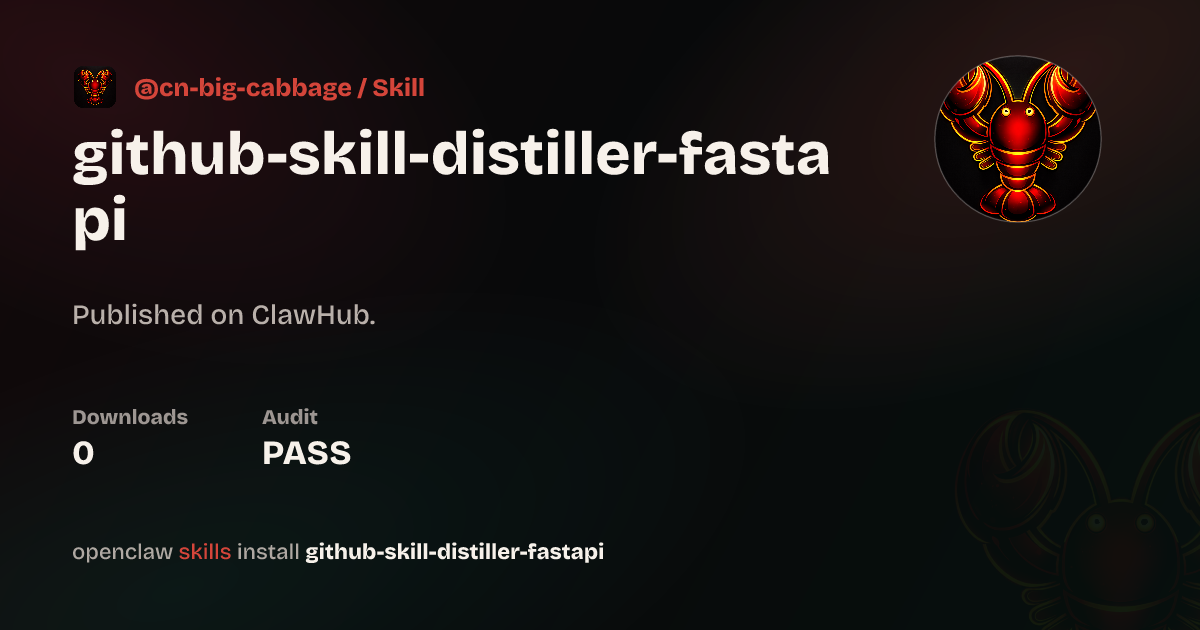 Fastapi — ClawHub