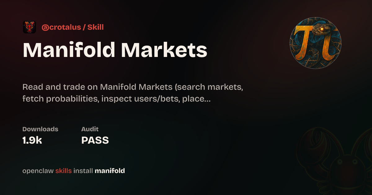 Manifold Markets — ClawHub