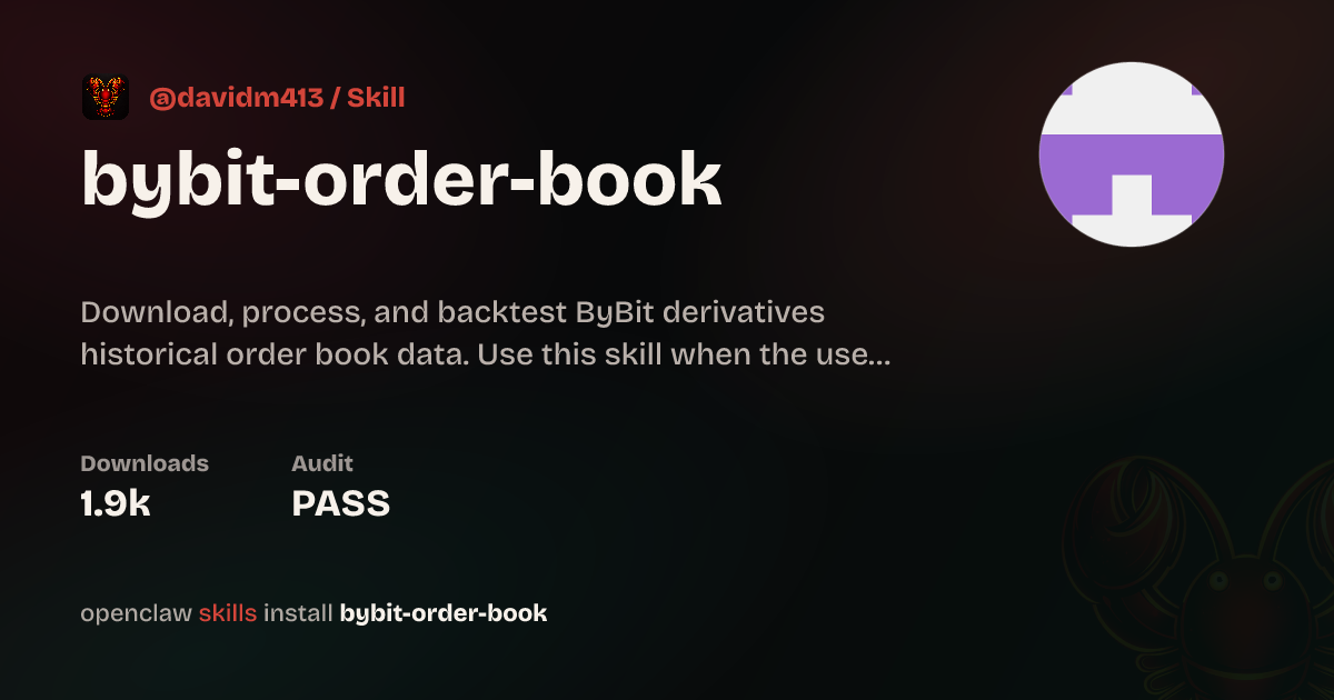 bybit-order-book — ClawHub