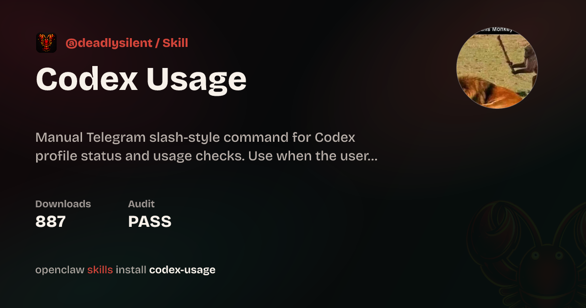 Codex Usage — ClawHub