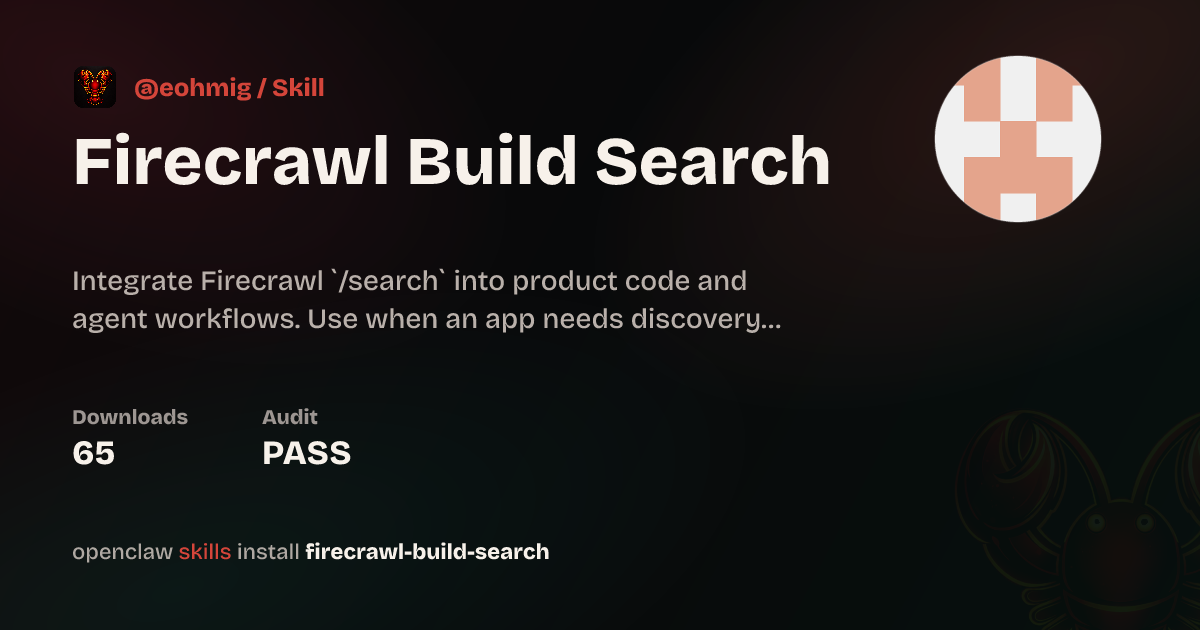 Firecrawl Build Search — ClawHub