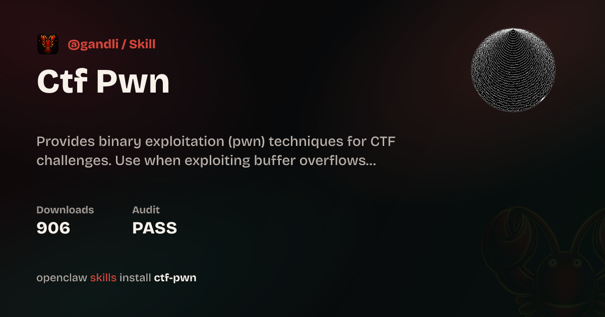 Ctf Pwn — ClawHub