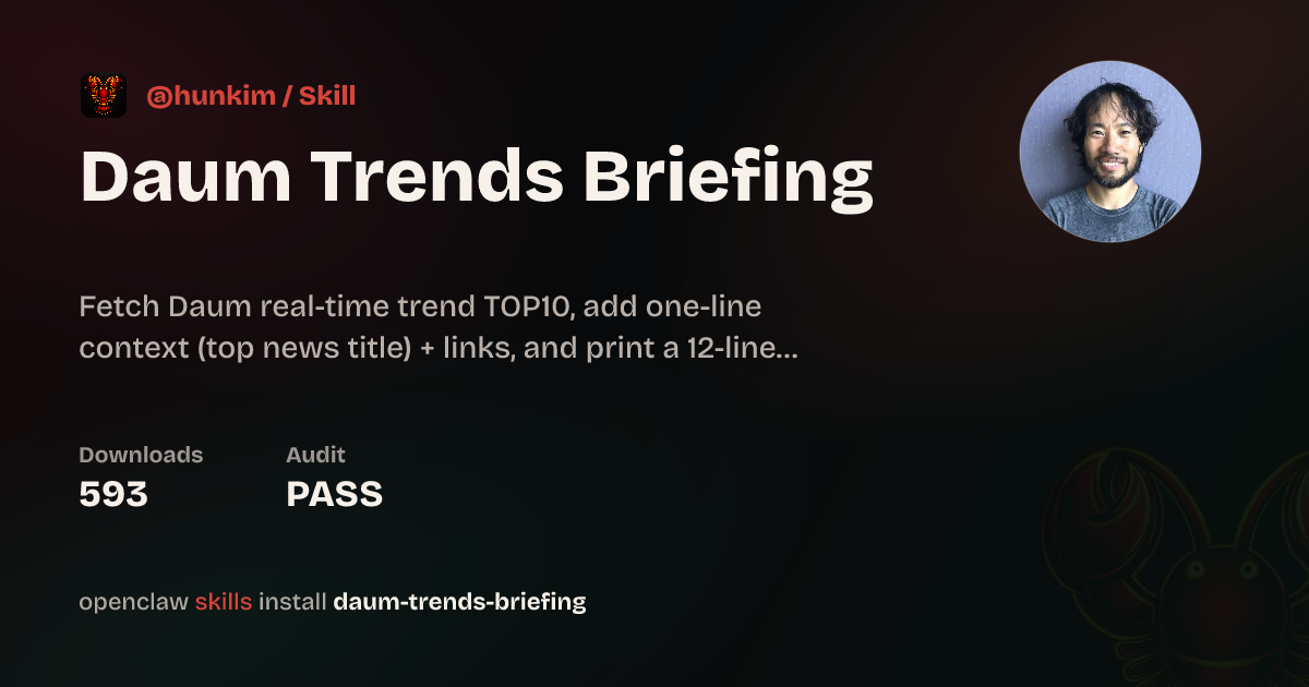 Daum Trends Briefing — ClawHub