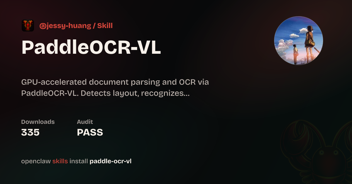 PaddleOCR-VL — ClawHub