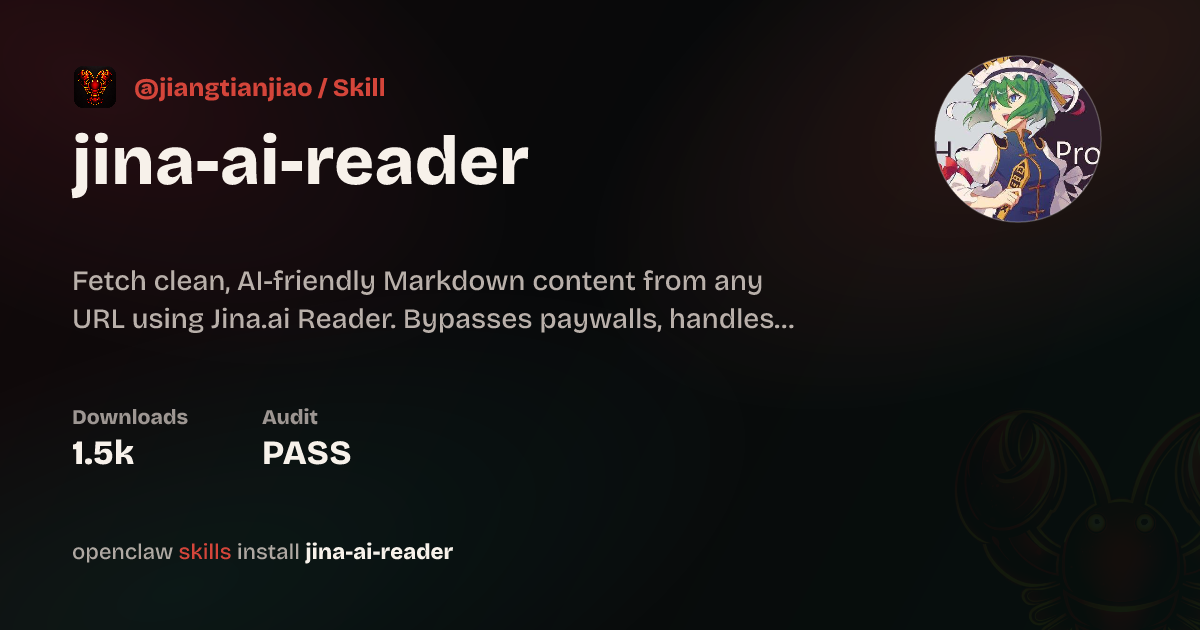 jina-ai-reader — ClawHub