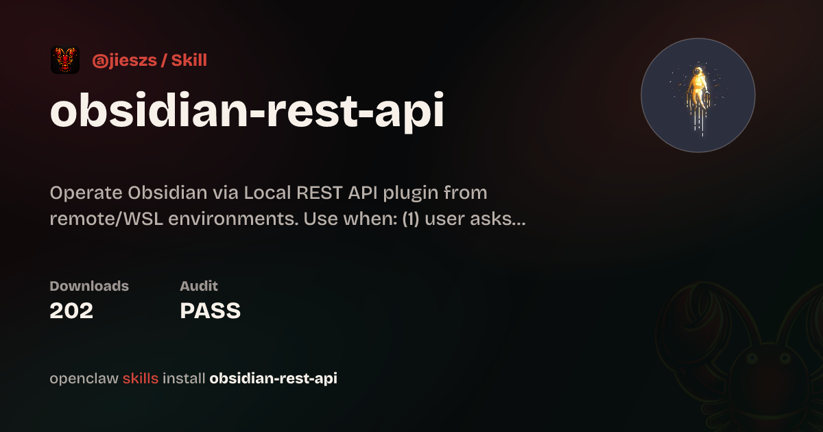 obsidian-rest-api — ClawHub