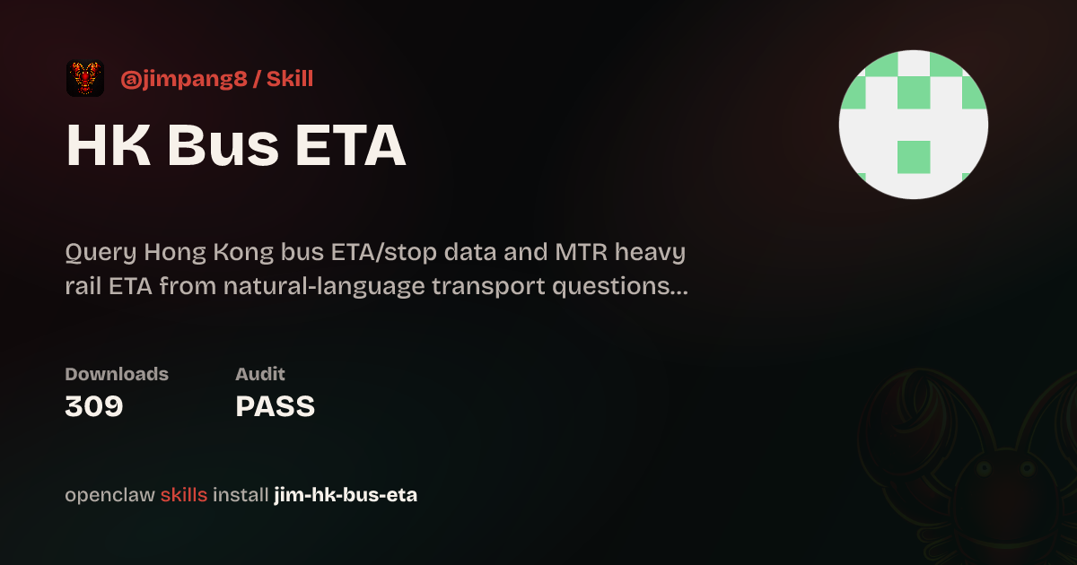 HK Bus ETA — ClawHub