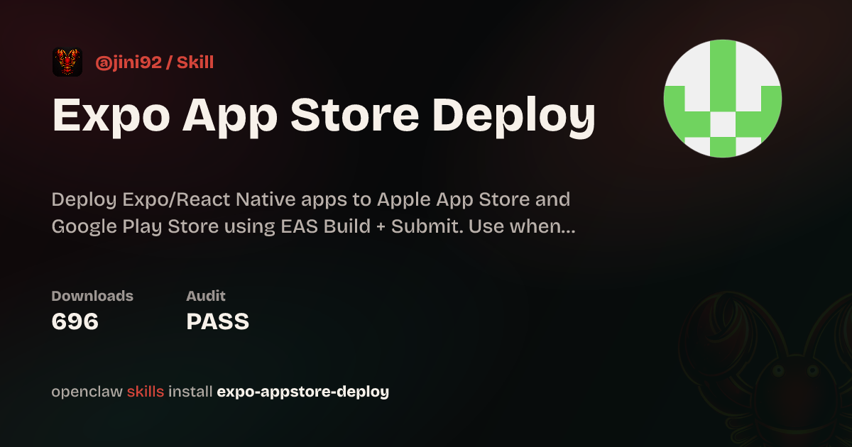Expo App Store Deploy — ClawHub