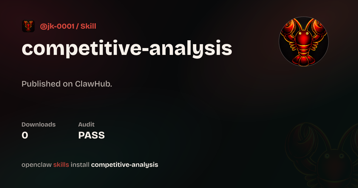 Competitive Analysis — ClawHub