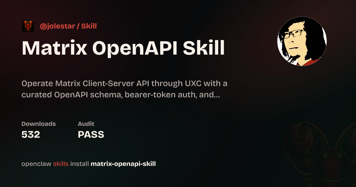 Matrix OpenAPI Skill — ClawHub