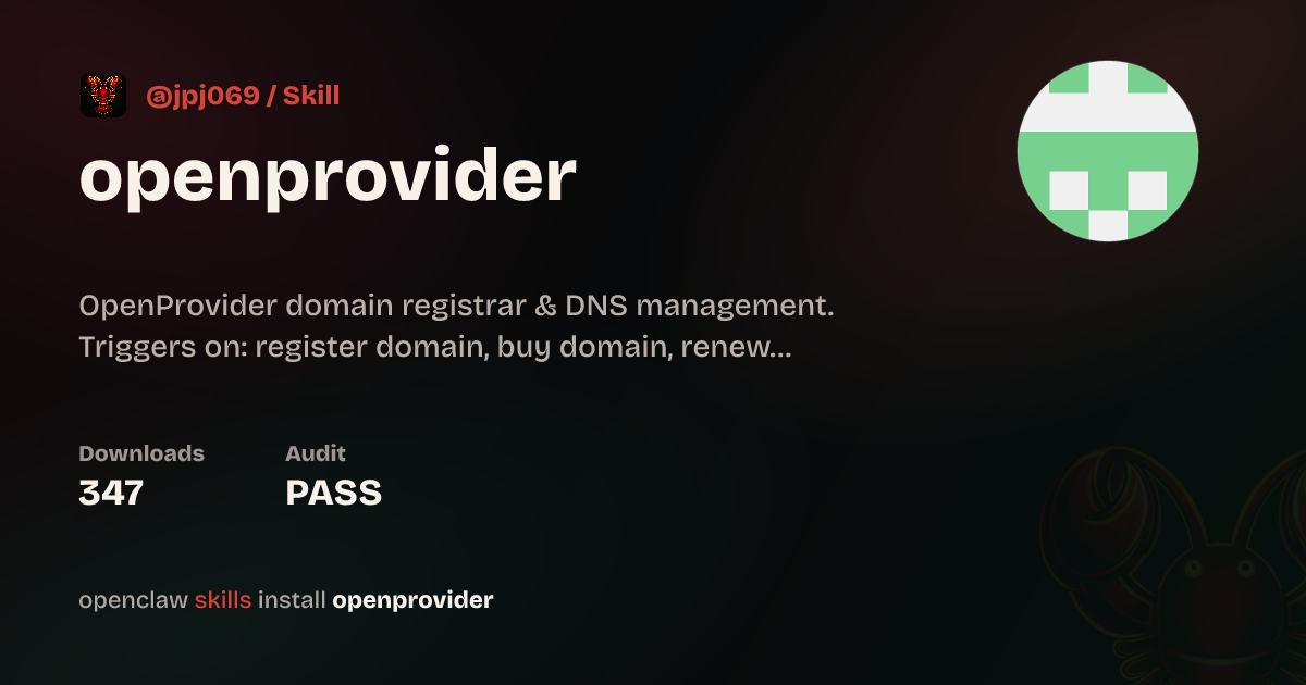 openprovider — ClawHub