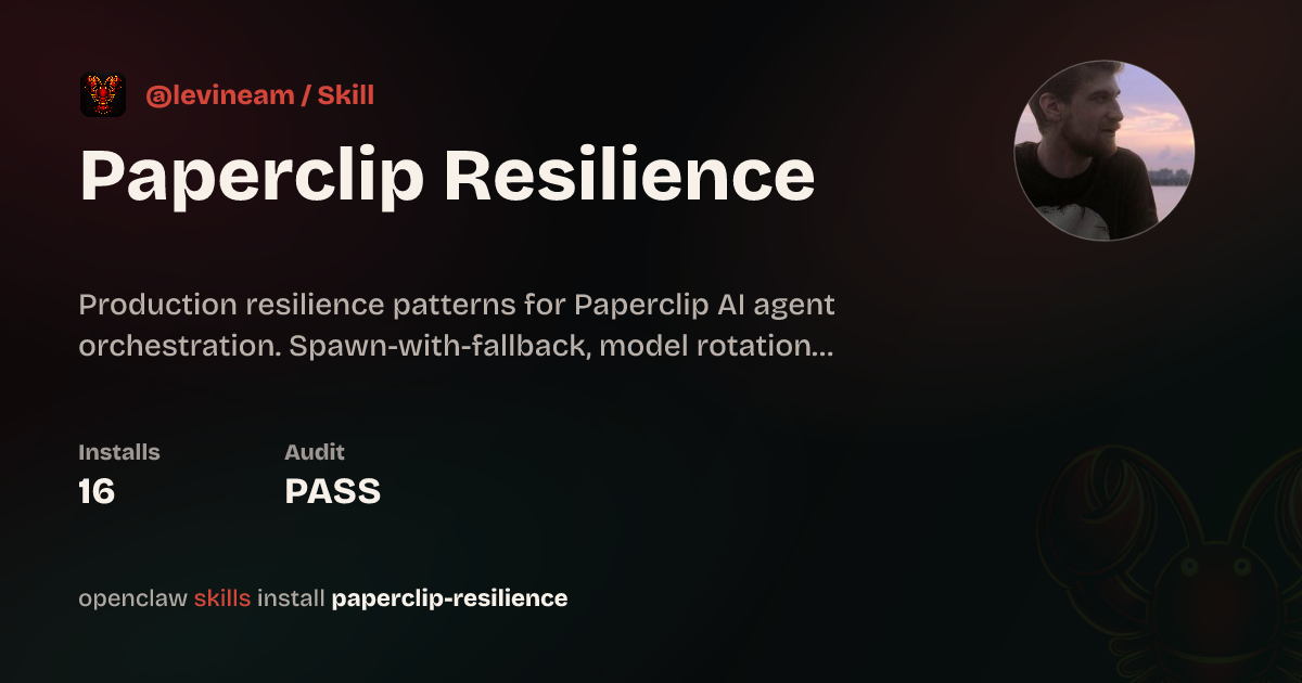 Paperclip Resilience — ClawHub
