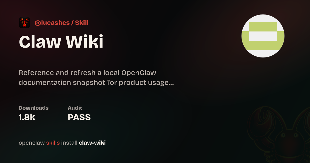 Claw Wiki — ClawHub