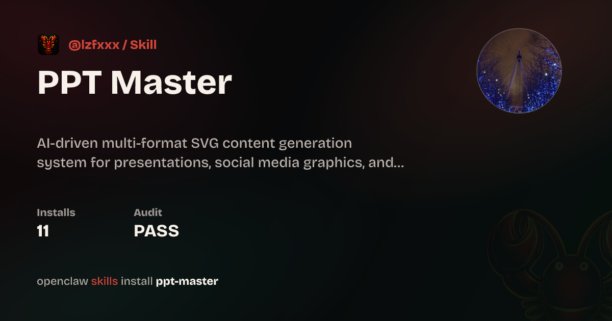 PPT Master — ClawHub