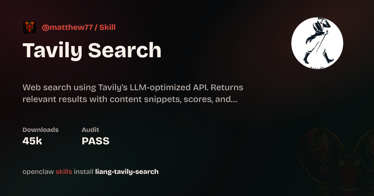 Tavily Search — ClawHub