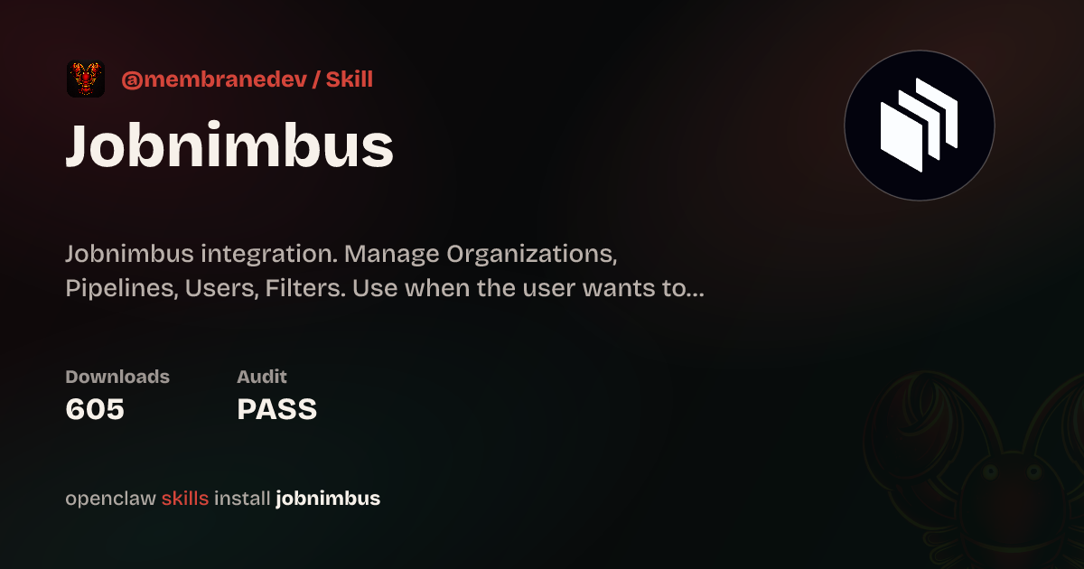 Jobnimbus — ClawHub