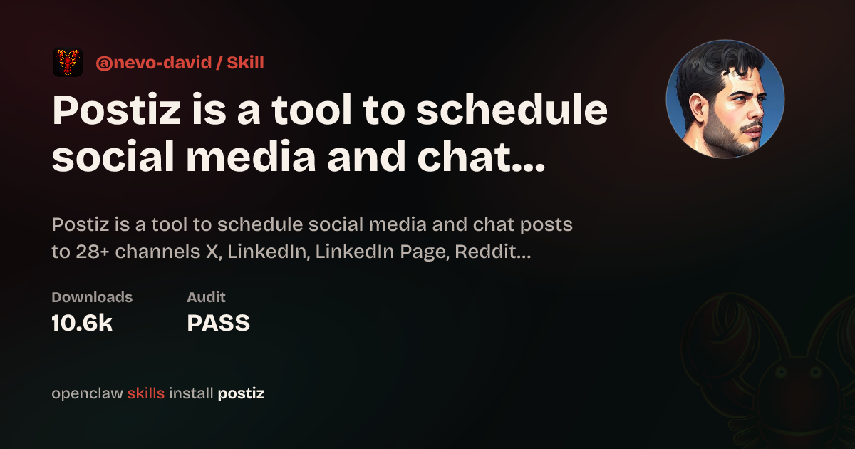 Postiz is a tool to schedule social media and chat posts to 28 ...