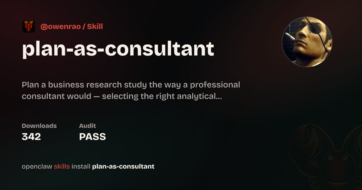 plan-as-consultant — ClawHub