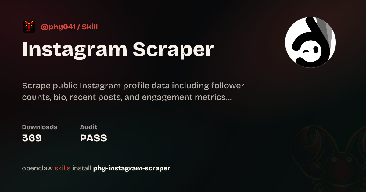 Instagram Scraper — ClawHub