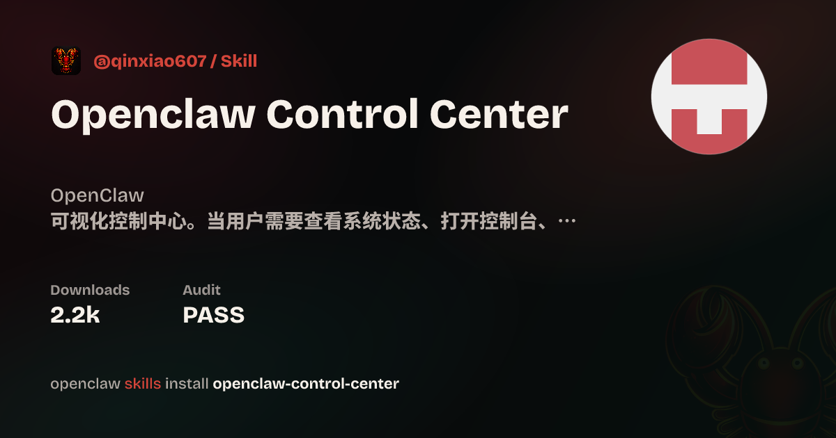 Openclaw Control Center — ClawHub