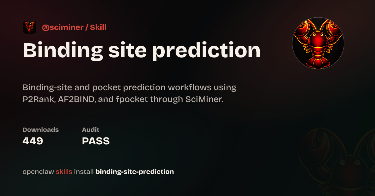 Binding site prediction — ClawHub