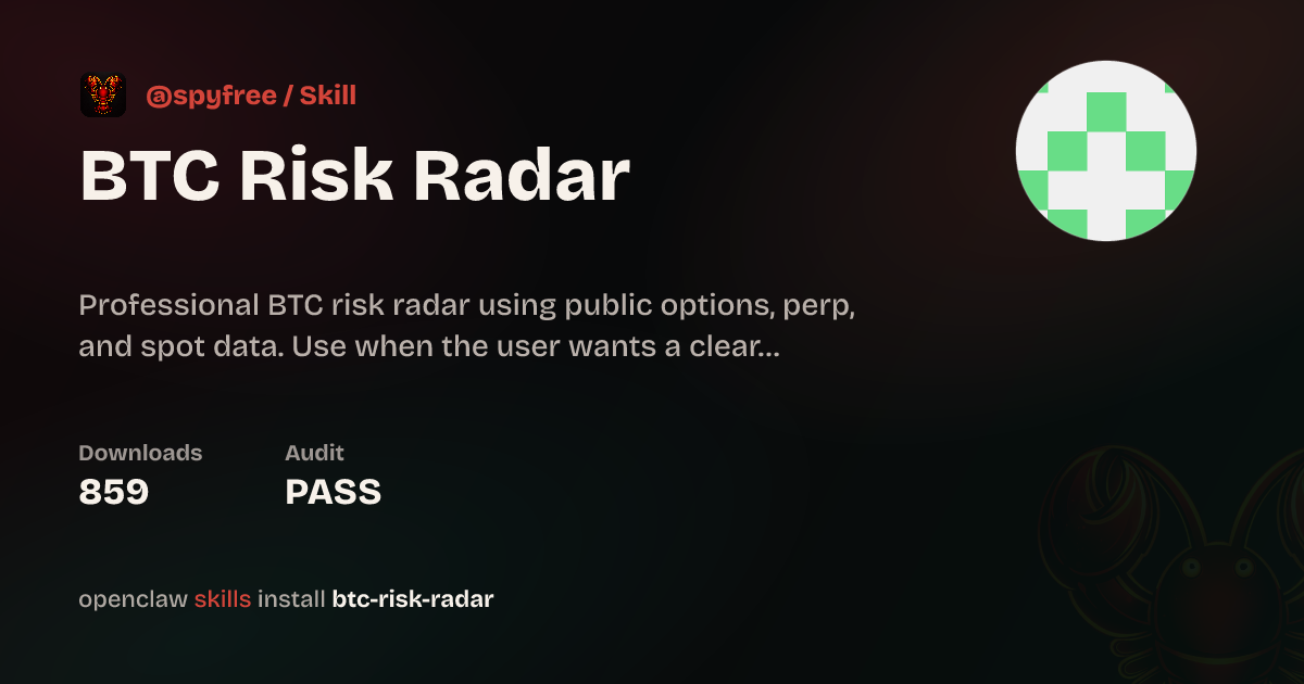 BTC Risk Radar — ClawHub