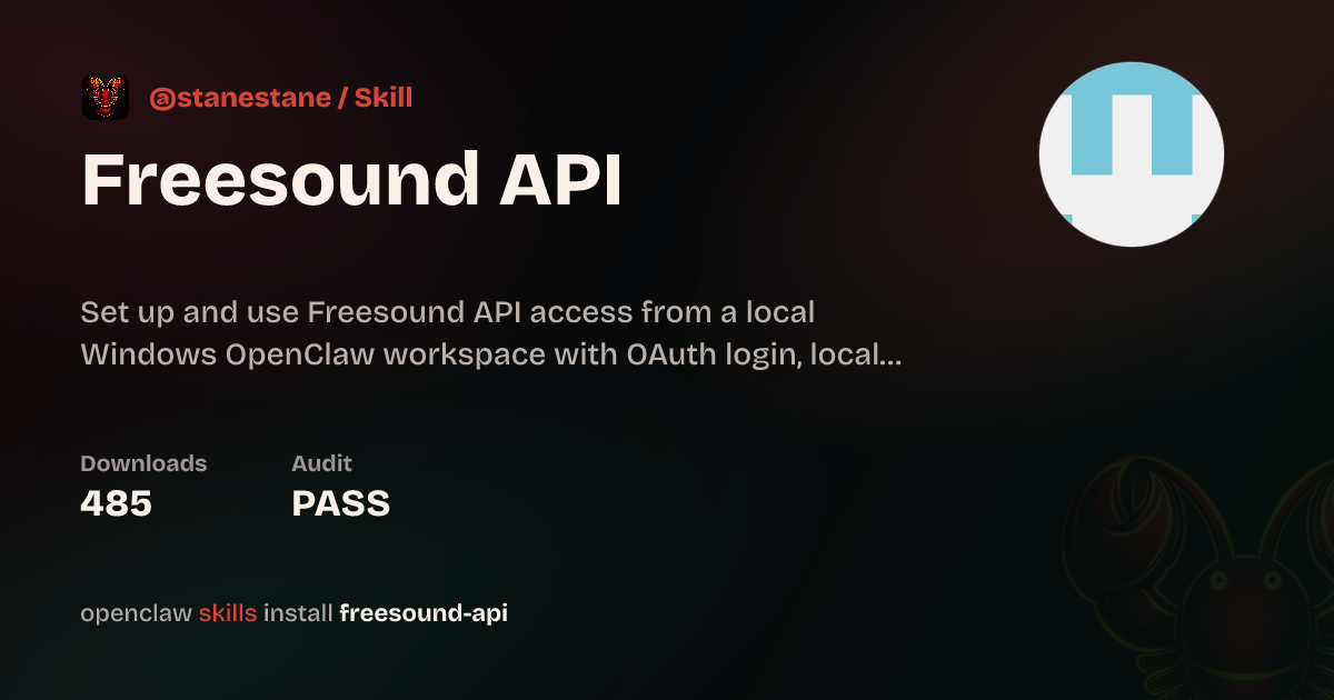 Freesound API — ClawHub