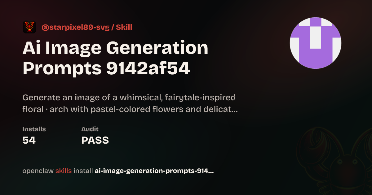 Ai Image Generation Prompts 9142af54 — ClawHub