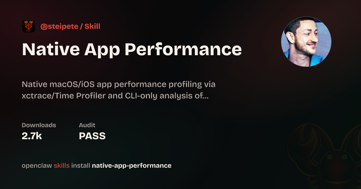 Native App Performance — ClawHub