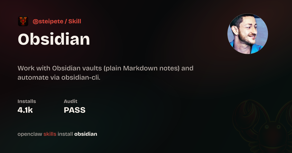 Obsidian — ClawHub