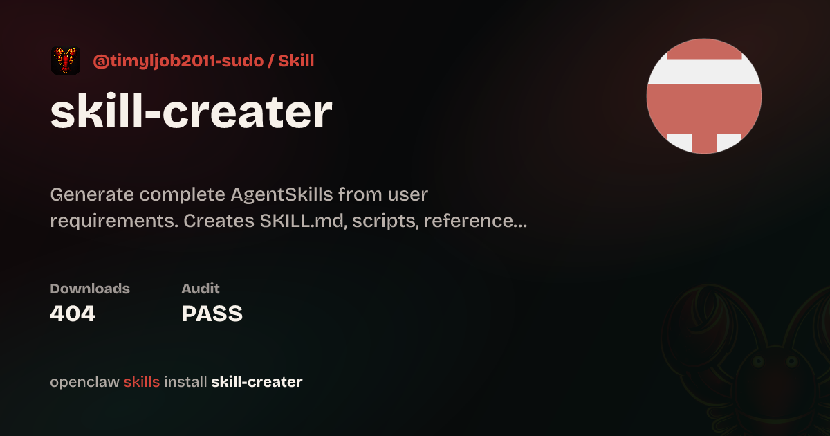 skill-creater — ClawHub