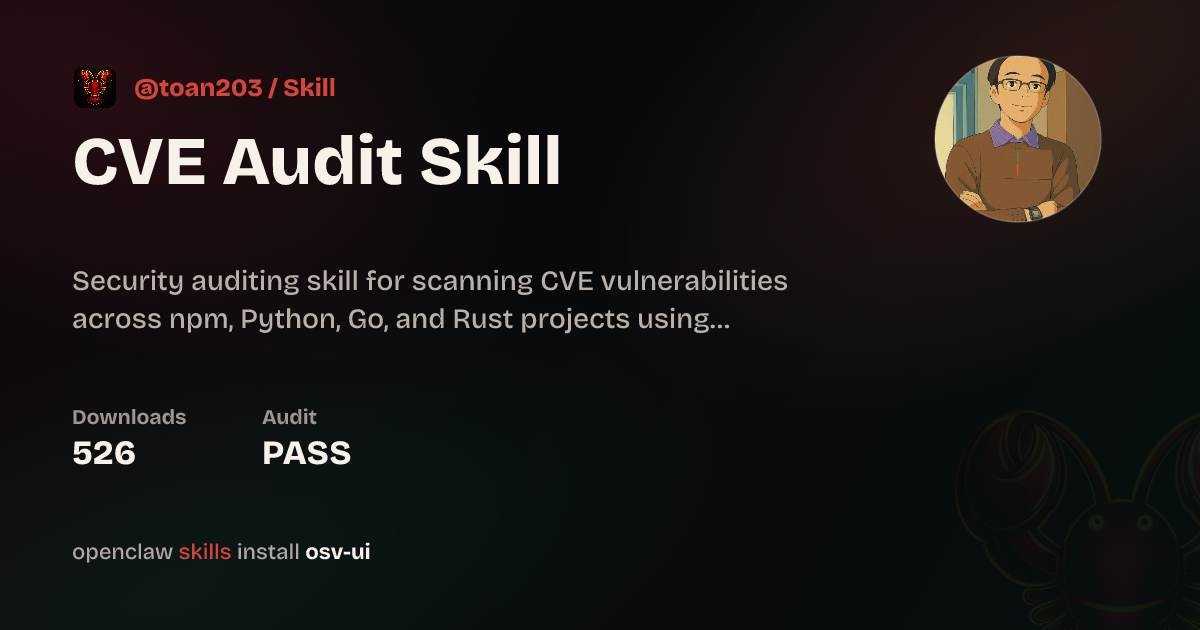 CVE Audit Skill — ClawHub