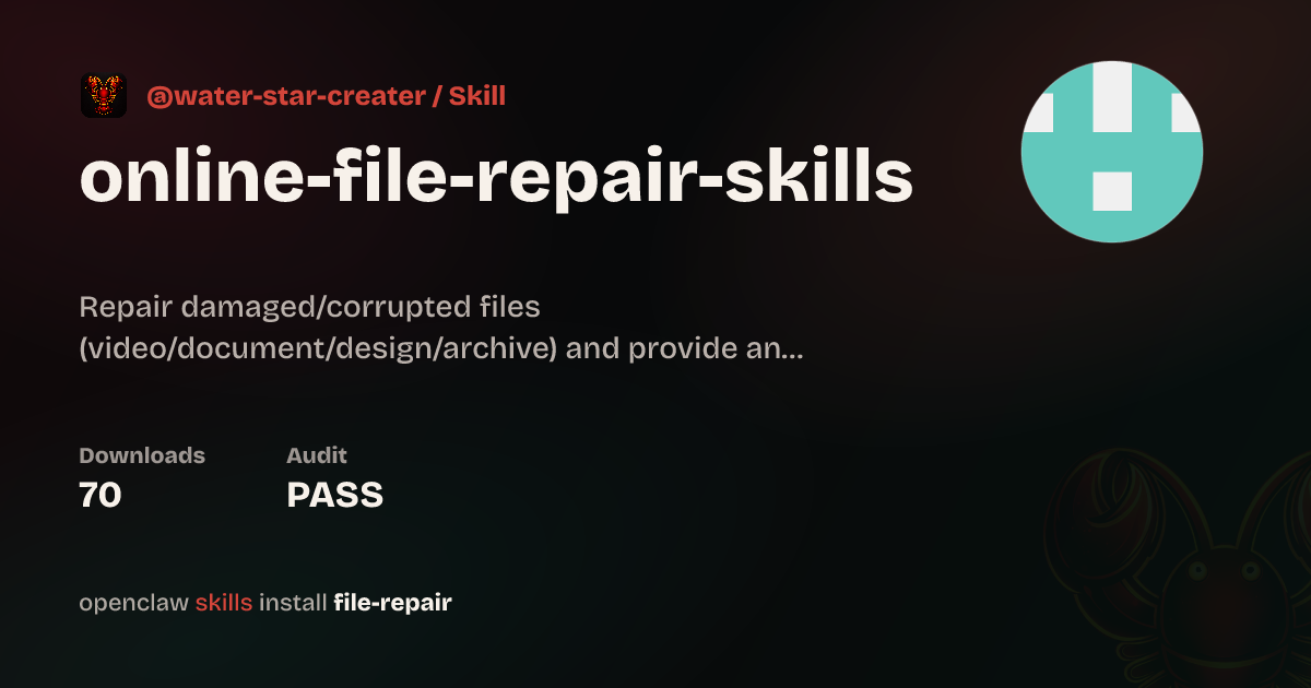 online-file-repair-skills — ClawHub