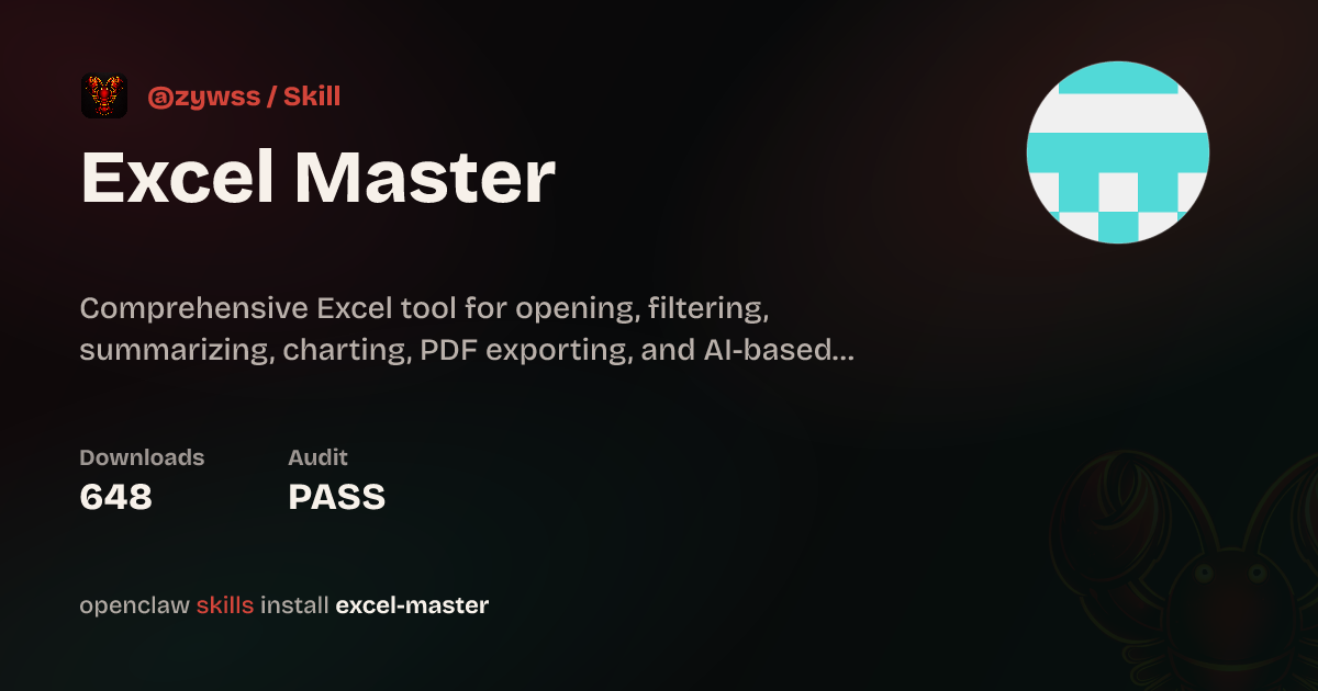 Excel Master — ClawHub